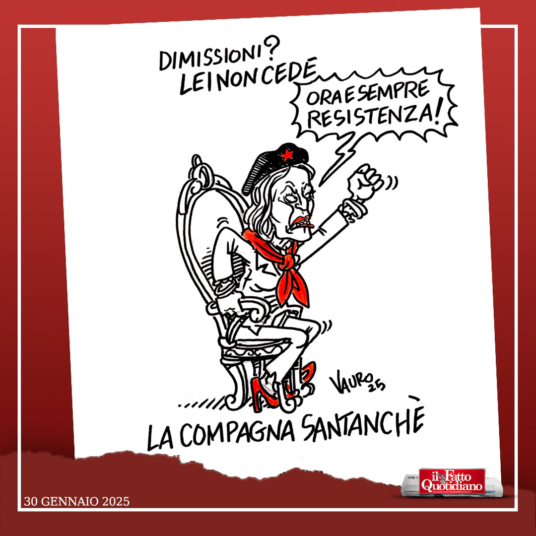 Dimissioni Santanchè (Il Fatto, 30 gen 2025) – Vauro