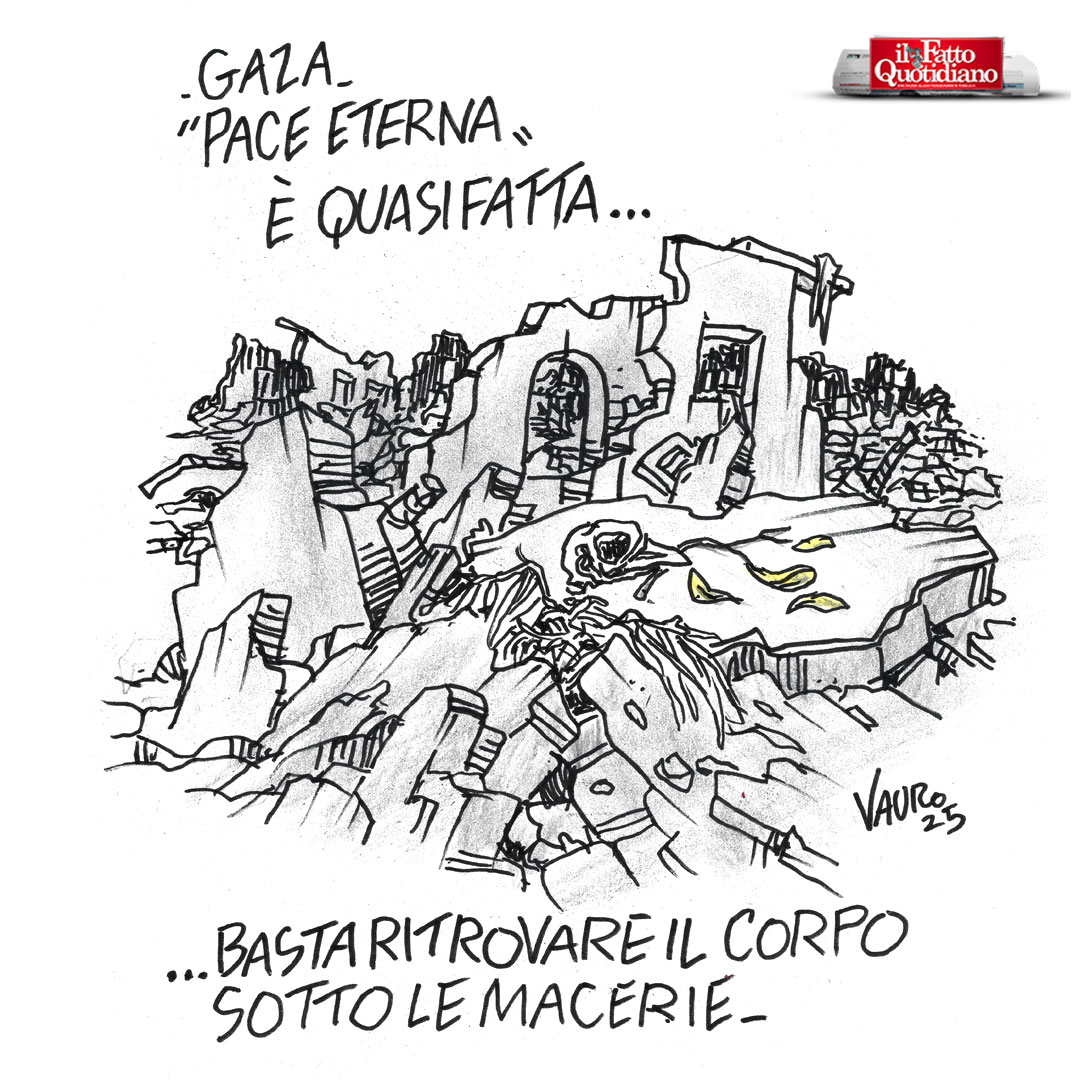 Gaza, piano “Pace eterna” (Il Fatto, 18 ott 2025) – Vauro